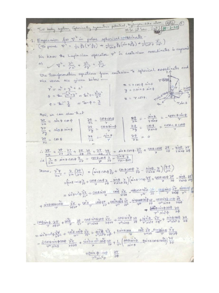 QM1 Unit1 Hydrogen Atom | PDF