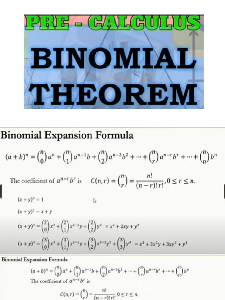 Binomial Theorem and Finding NTH Term | PDF