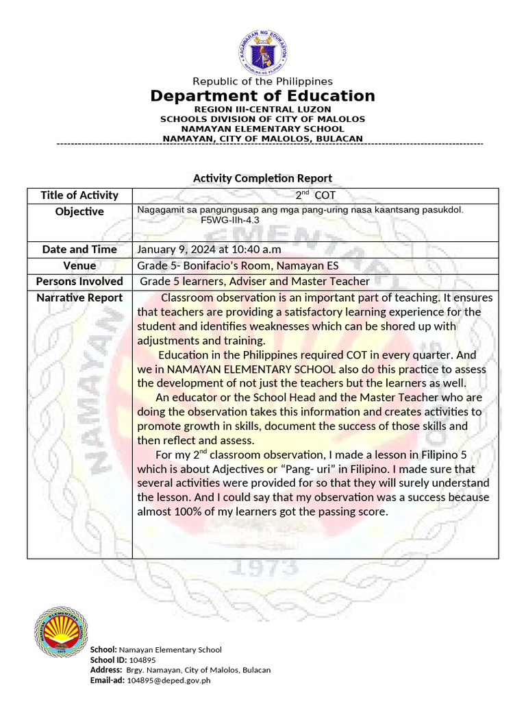 ACR-2nd COT- 2023-2024 | PDF