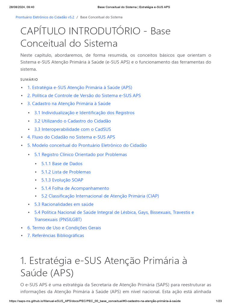 Base Conceitual do Sistema _ Estratégia e-SUS APS | PDF