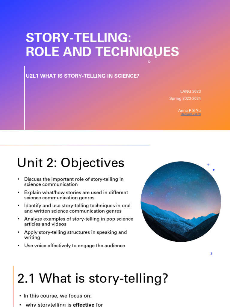 3023-U2L1-Story-telling in Science | PDF | Storytelling | Science