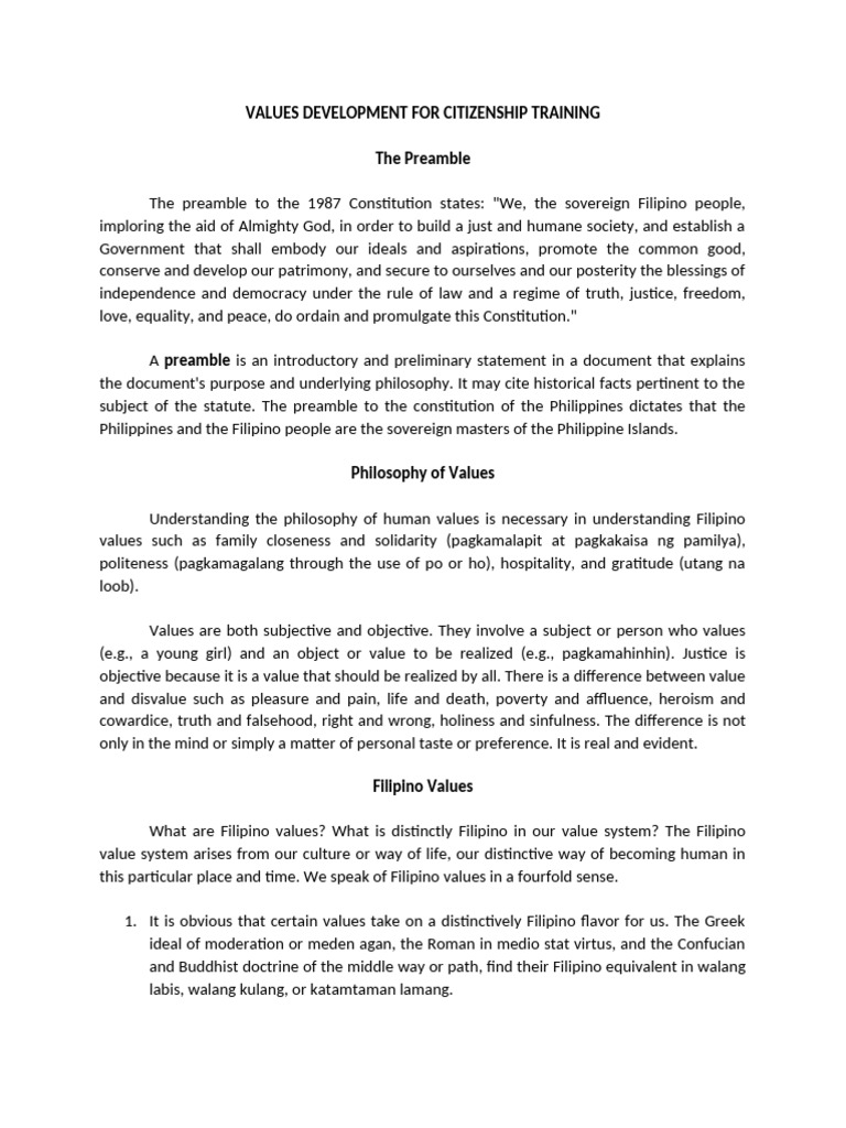 NSTP 1 Values Development | PDF