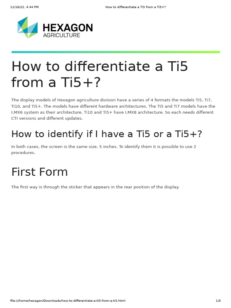 How To Differentiate A Ti5 From A Ti5 | PDF