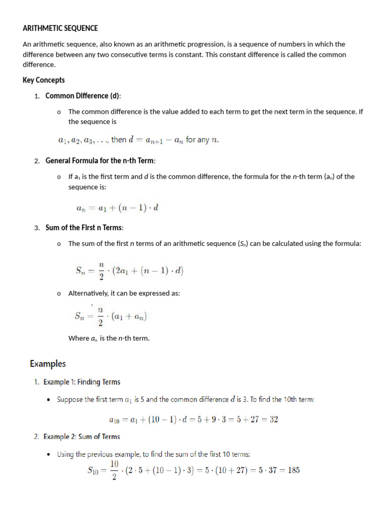 Arithmetic Sequence | PDF
