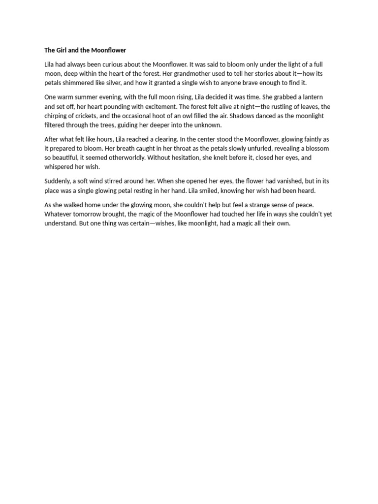 The Girl and The Moonflower | PDF