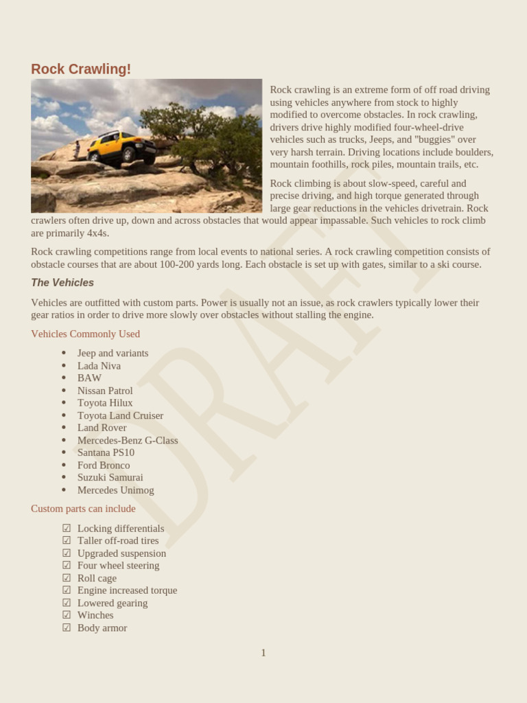 Rock Crawling | PDF