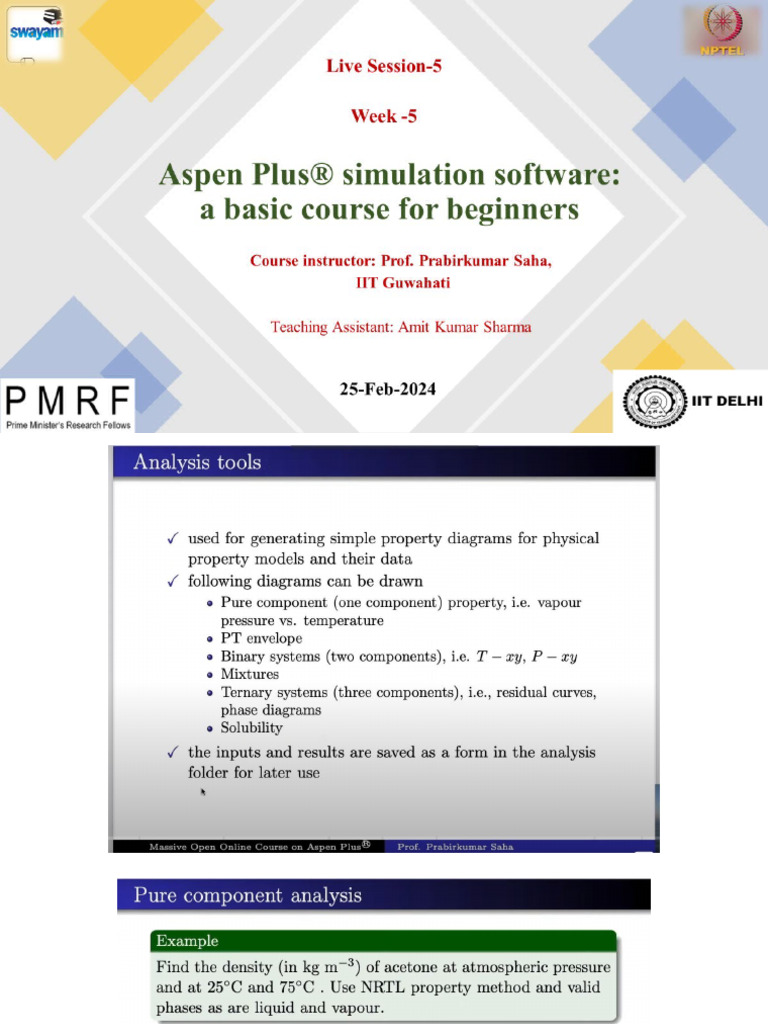 Week 5 - Aspen Plus® Simulation Software - A Basic Course For Beginners ...