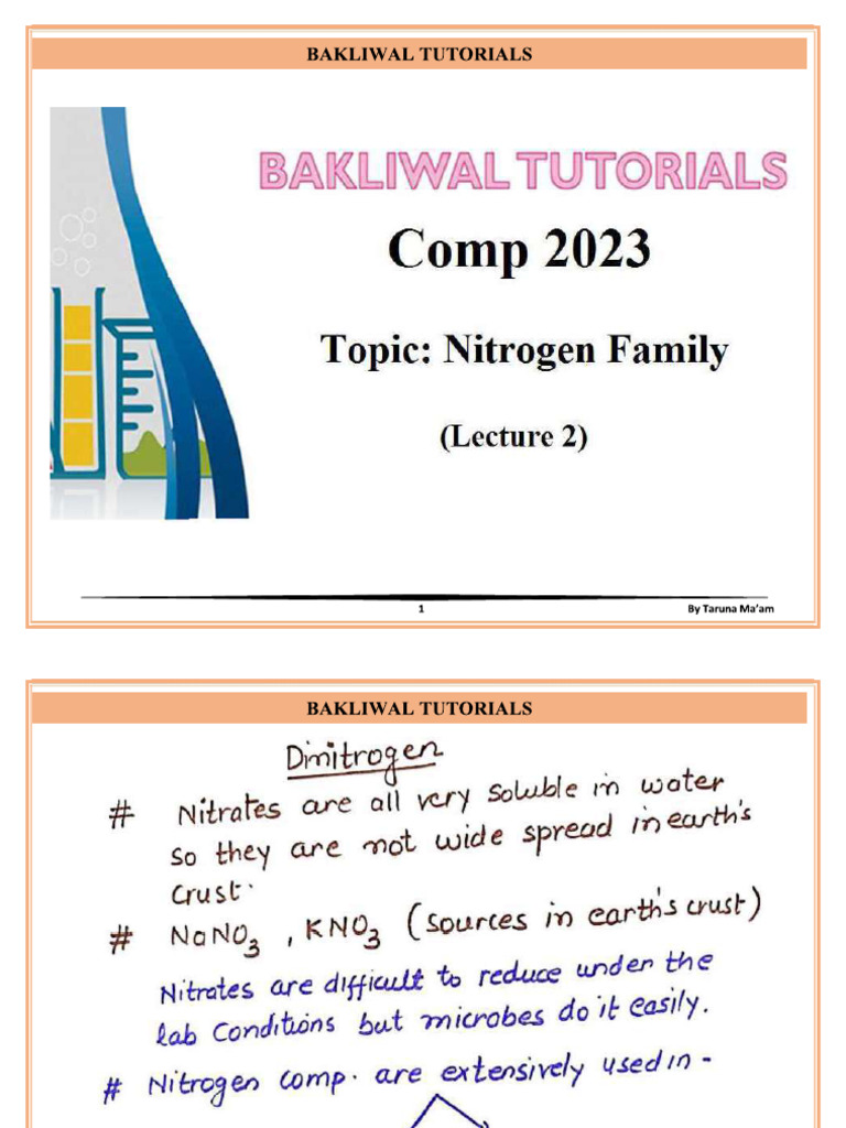 Nitrogen Family C1 | PDF