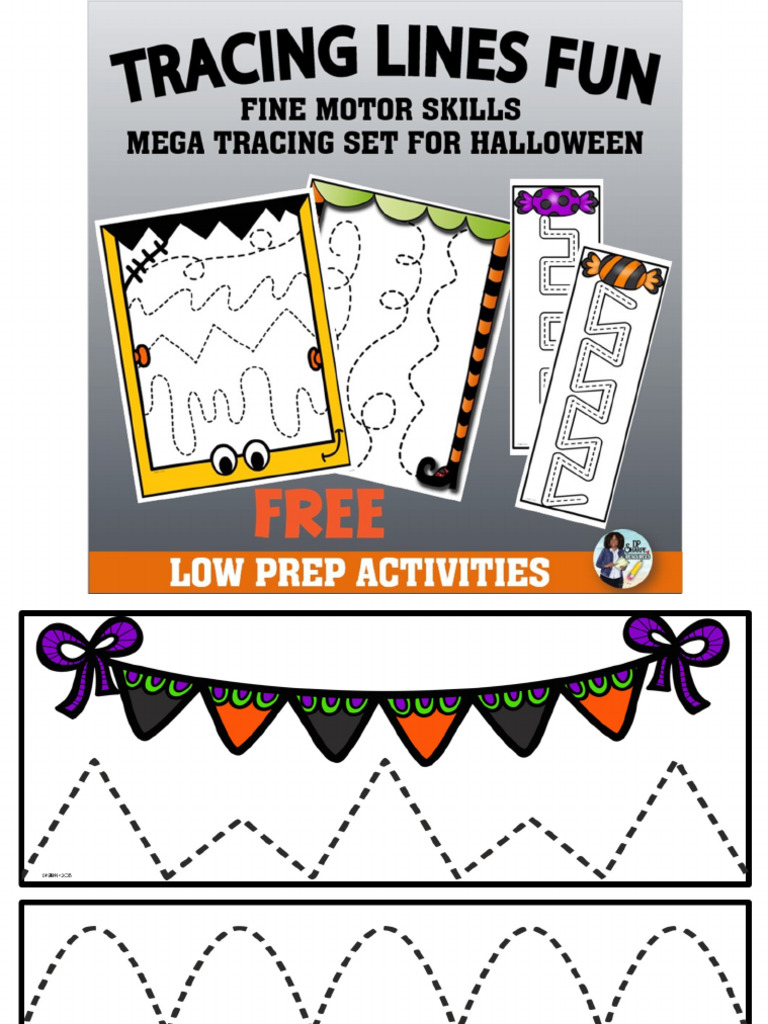 HalloweenTracingLinesFineMotorSkillsTracingCardsSet 1 | PDF