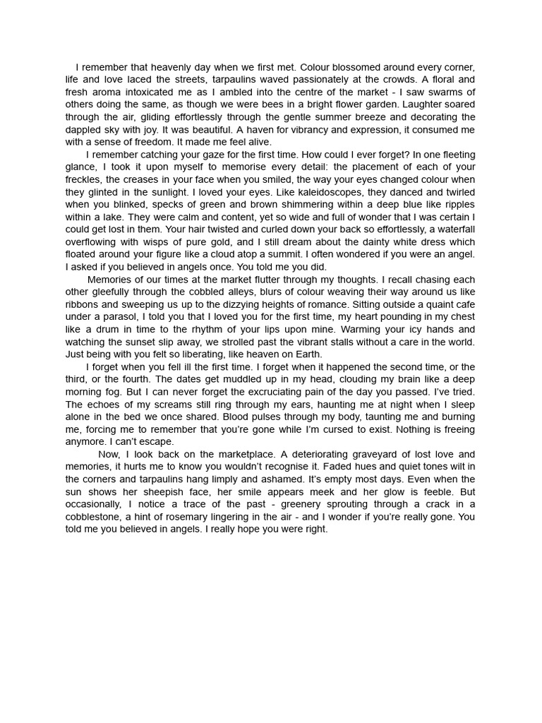 Gcse English Language Creative Writing Description - Angels | PDF