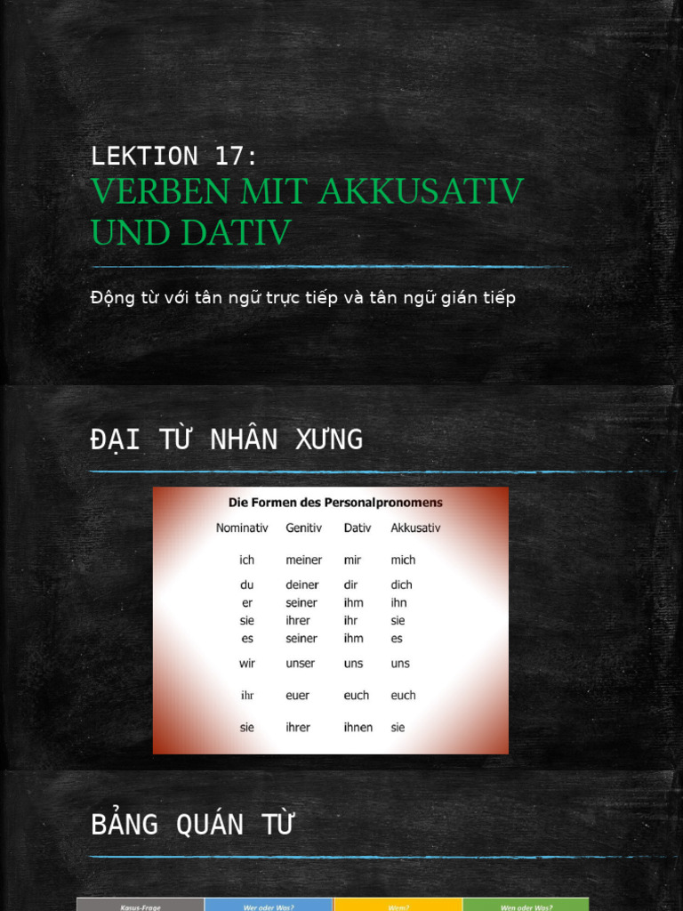 Bài 17 - Verben Mit Akk Und Dat | PDF