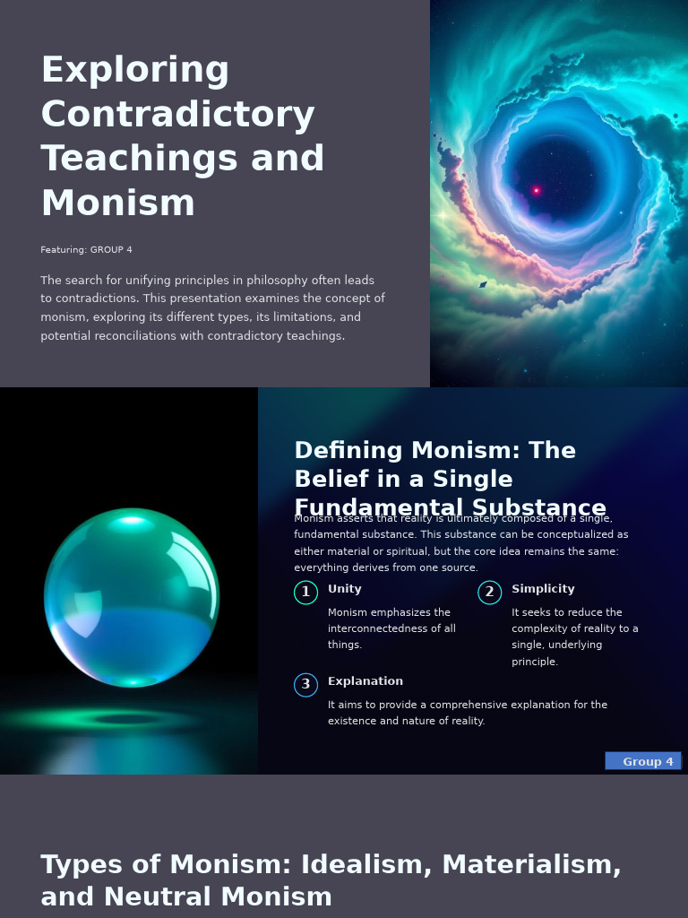 Exploring Contradictory Teachings and Monism | PDF