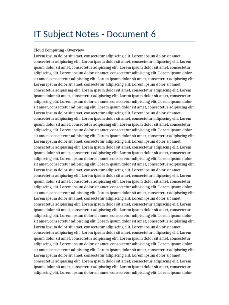 IT Subject Notes 6 | PDF