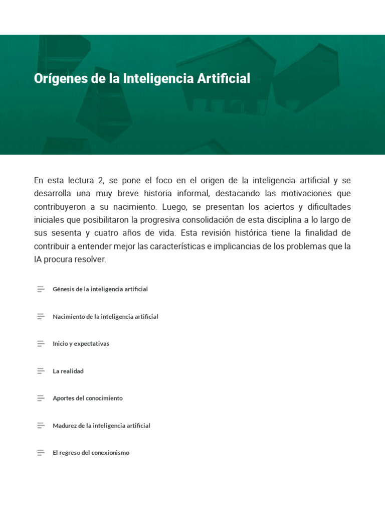 Módulo 1 - Lectura 2 Inteligencia Artificial | PDF | Inteligencia ...