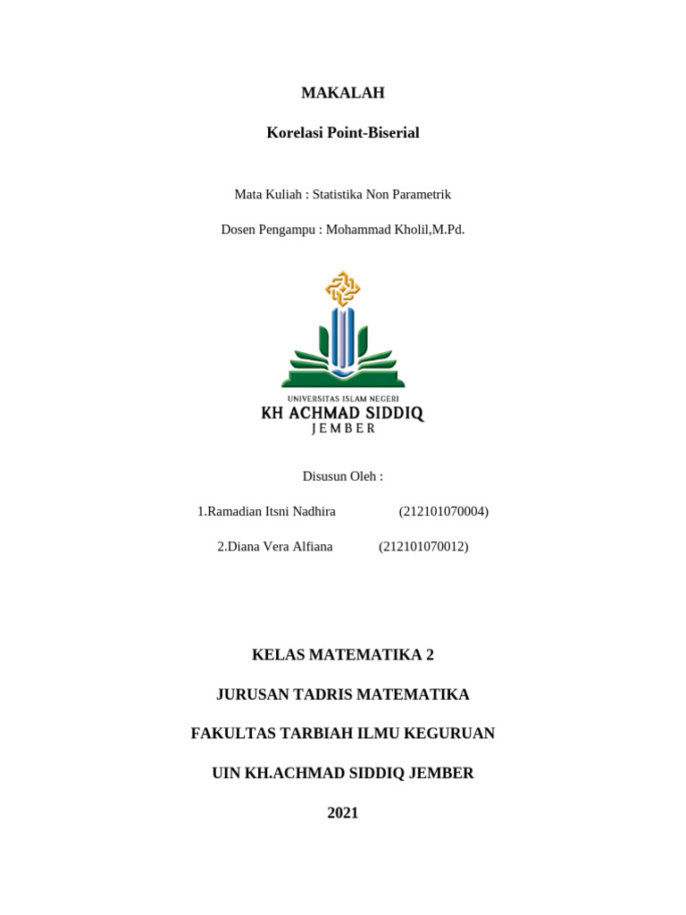 Kel.15 Korelasi Point Biserial | PDF