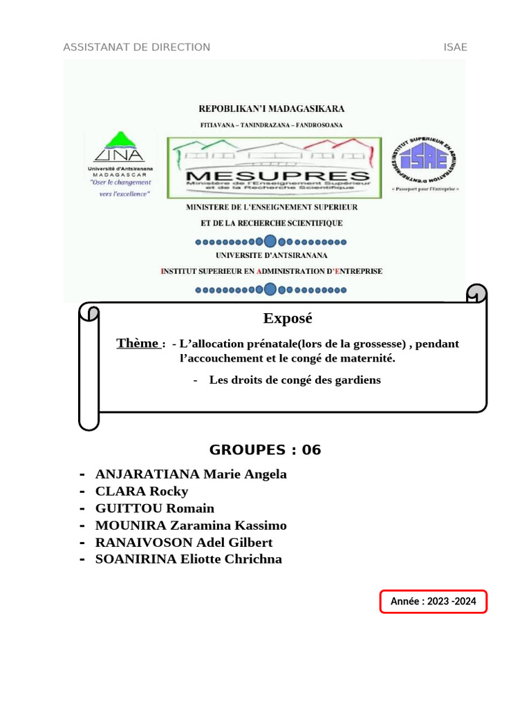 Exposé GRH 2024 | PDF