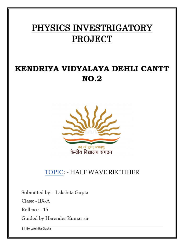 Physics Investrigatory Project | PDF