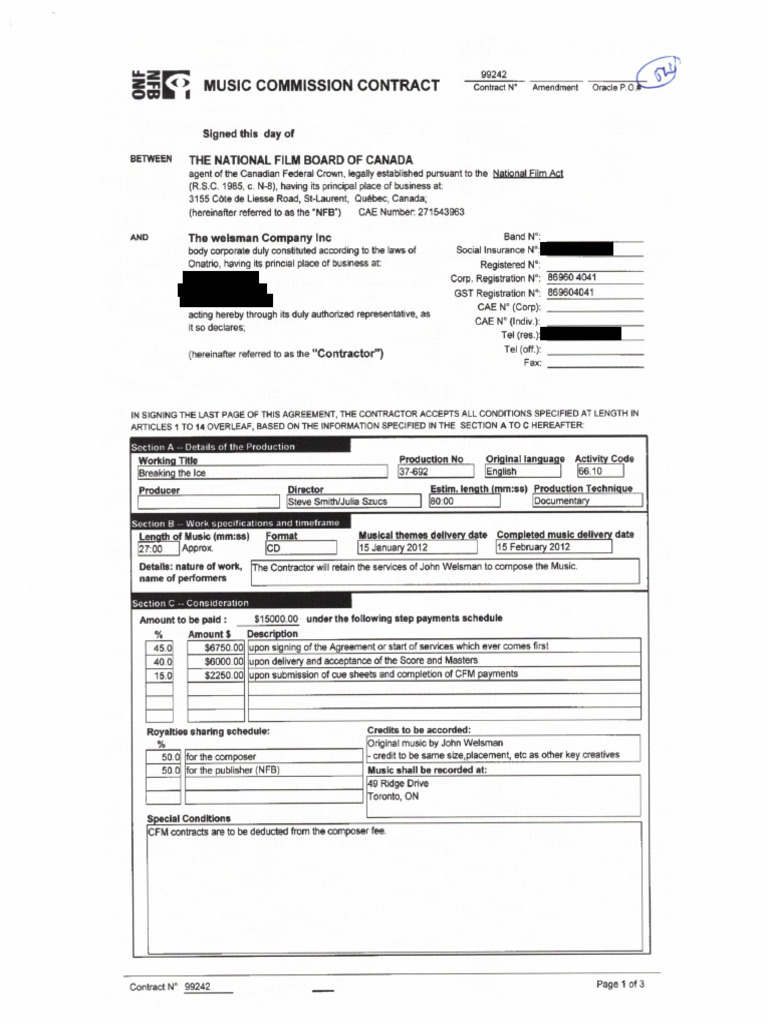 JW NFB Music Commission Contract Redacted | PDF