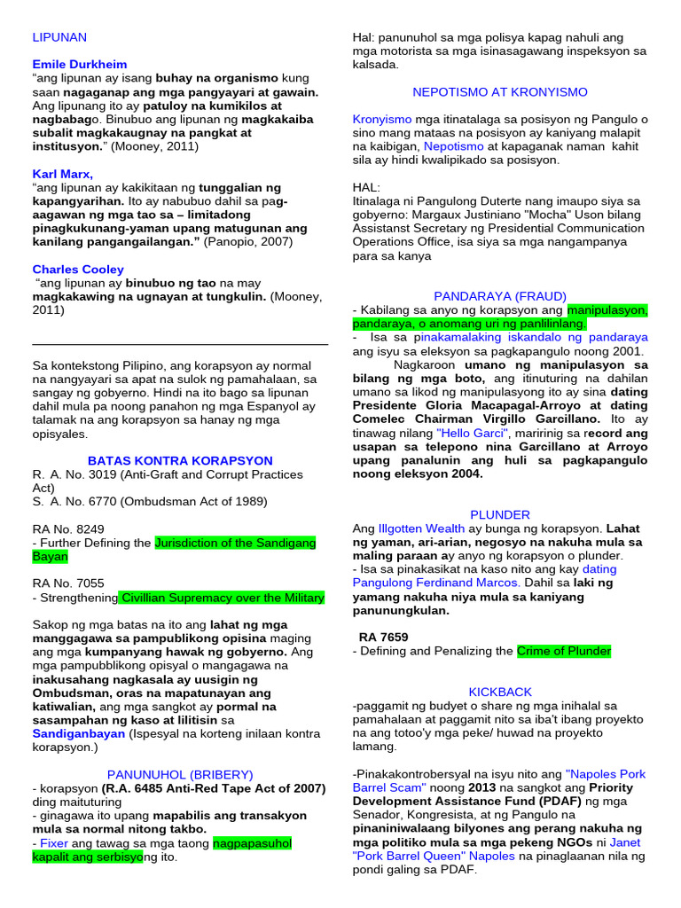 Komfil Finals Reviewer | PDF | Philippines