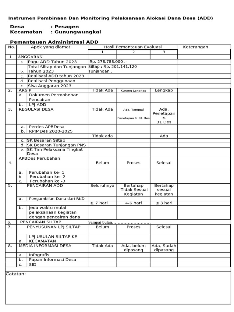 Instrumen - ADD 2023 Mei OKE | PDF
