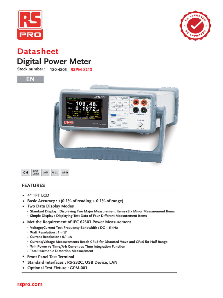 Datasheet: Digital Power Meter | PDF
