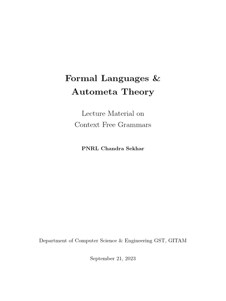 Context Free Grammars | PDF