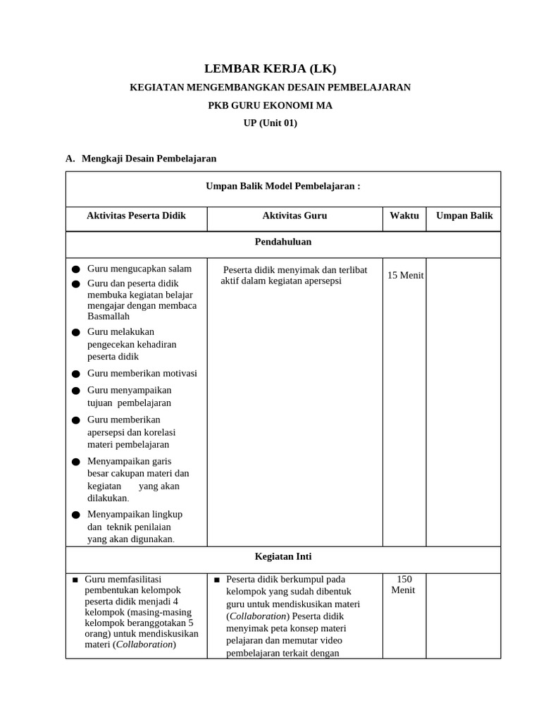 Laporan Kegiatan Mendesain Pembelajaran LK-2 | PDF