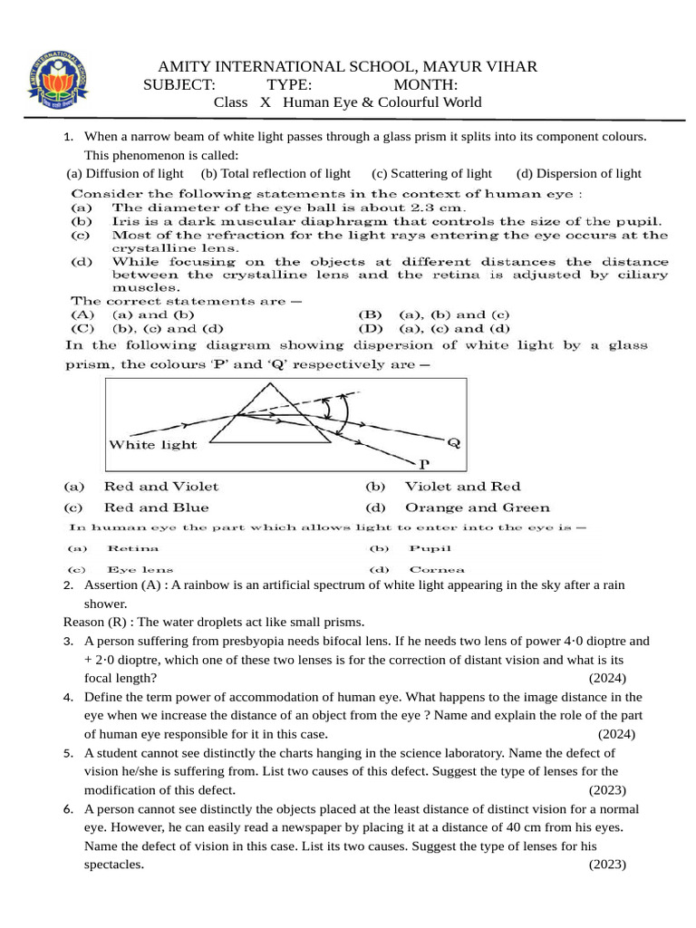 Amity International School, Mayur Vihar Subject: Type: Month | PDF
