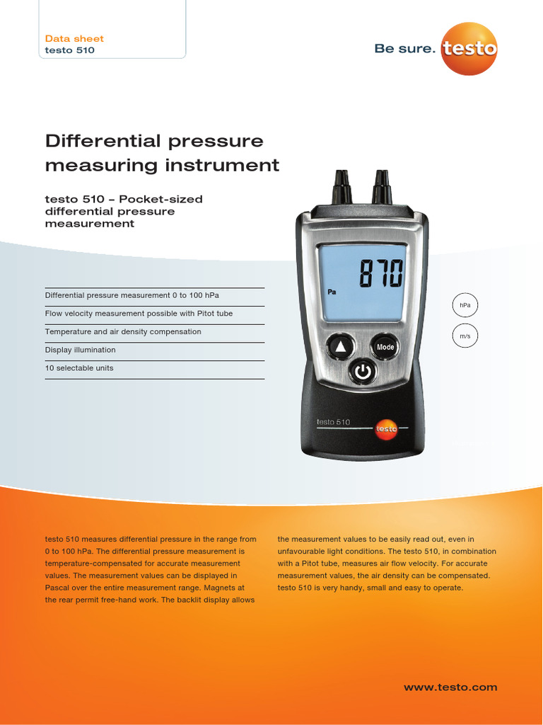 Testo 510 Data Sheet | PDF