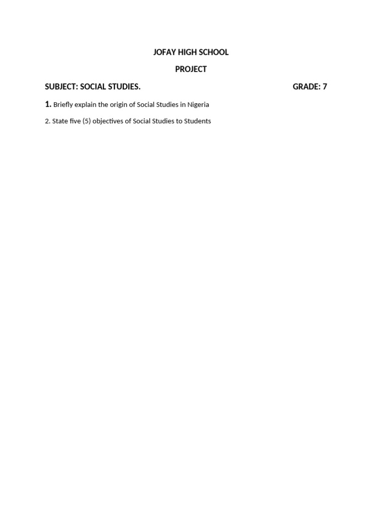 Grade 7. Social Studies | PDF