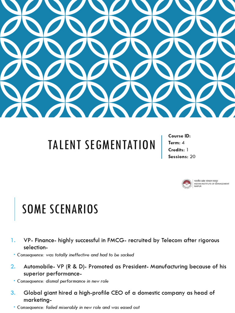 TMT S8 Talent Segmentation Motivation | PDF