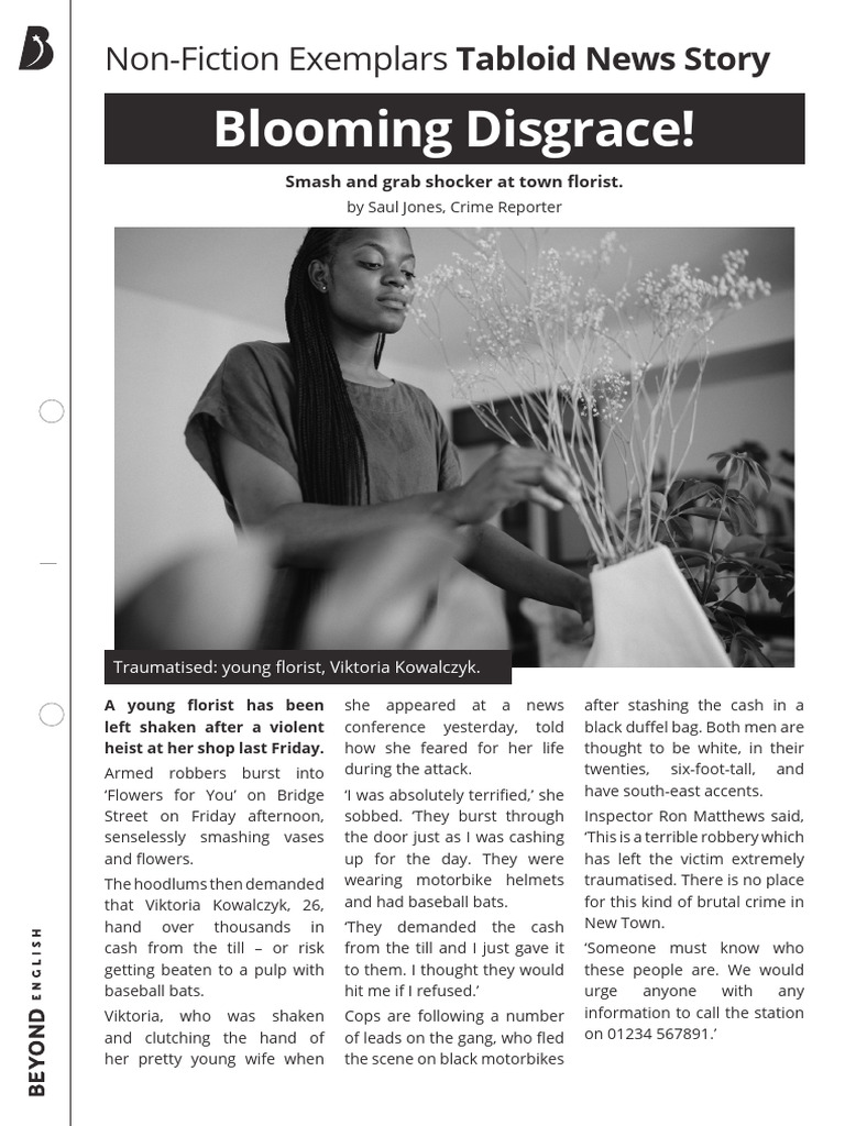 Tabloid News Story Exemplar-BW | PDF