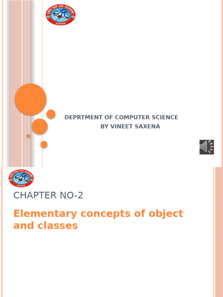 CH-2 Elementary Concepts of of Object & Classes | PDF