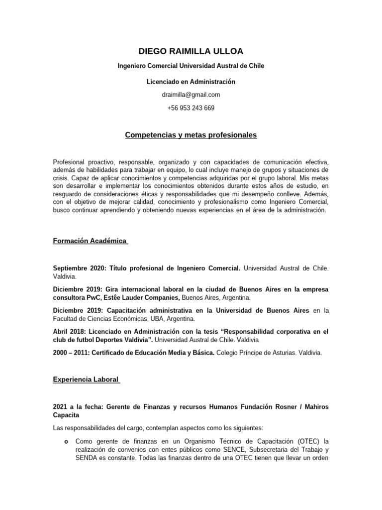 CV Diego Raimilla | PDF