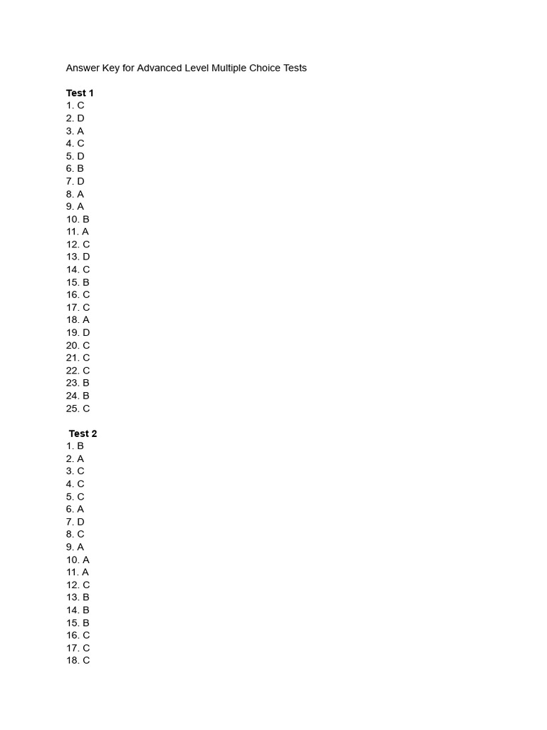 Multiple Choice Practise Answers Pdf 8997