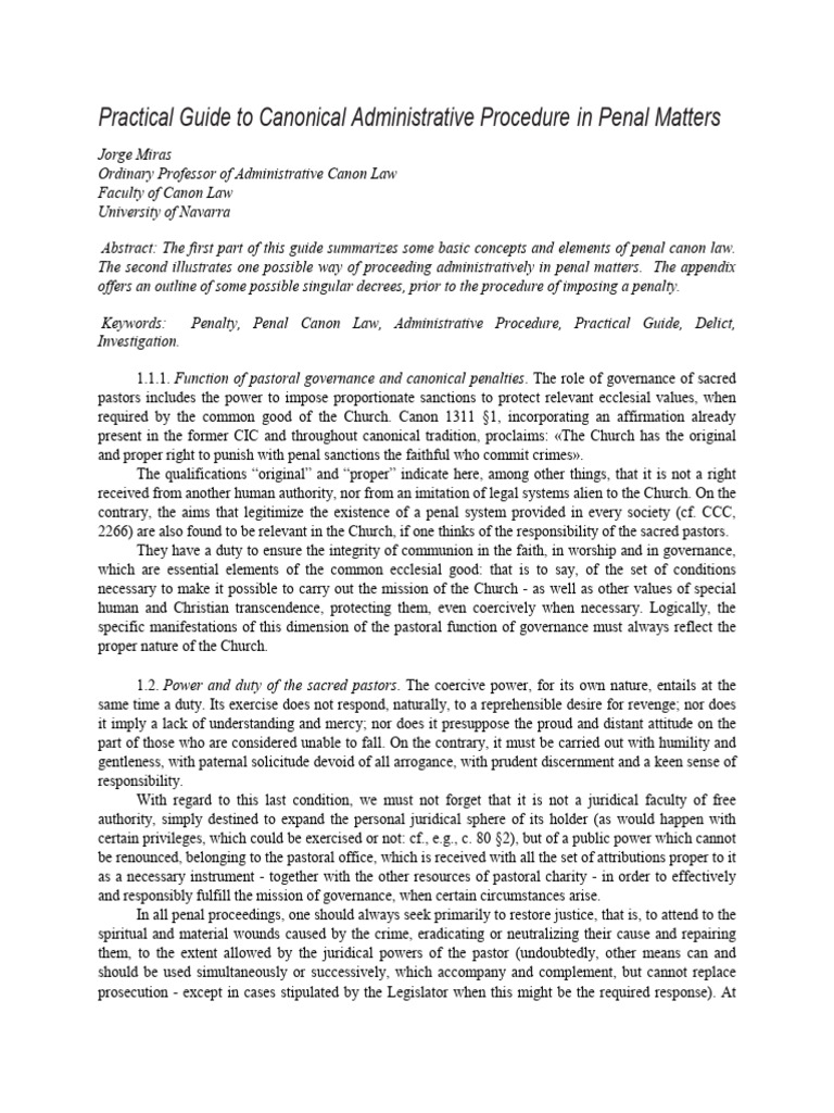 Practical Guide To Canonical Administrative Procedure in Penal ...