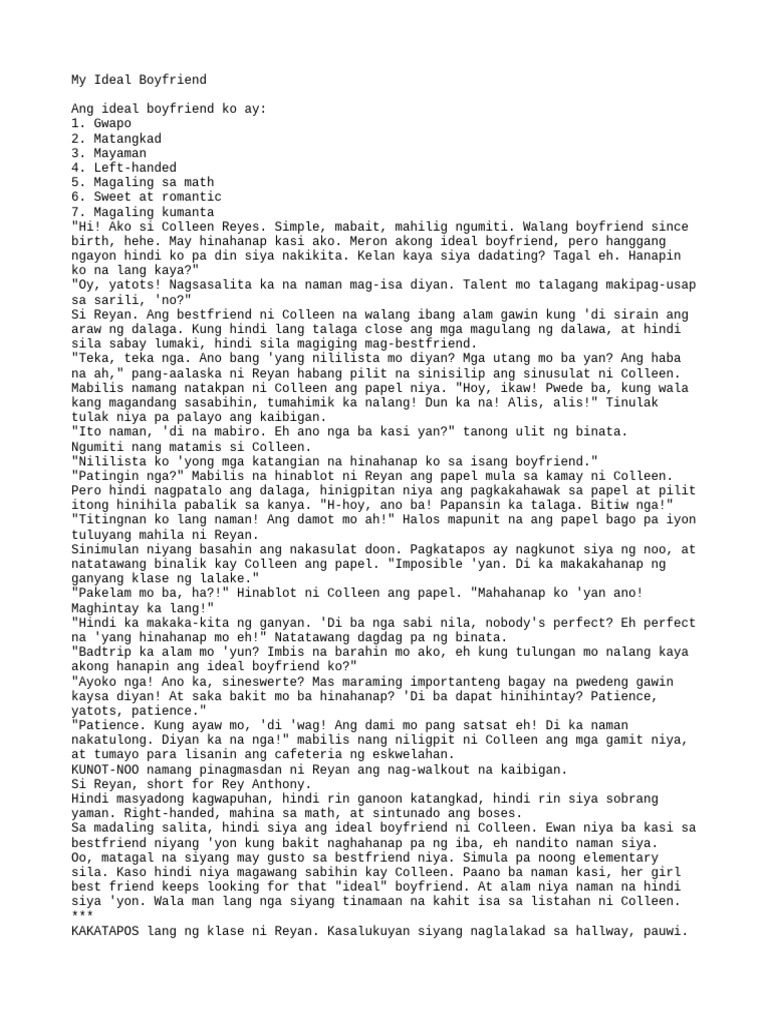 My Ideal Boyfriend (OS) | PDF