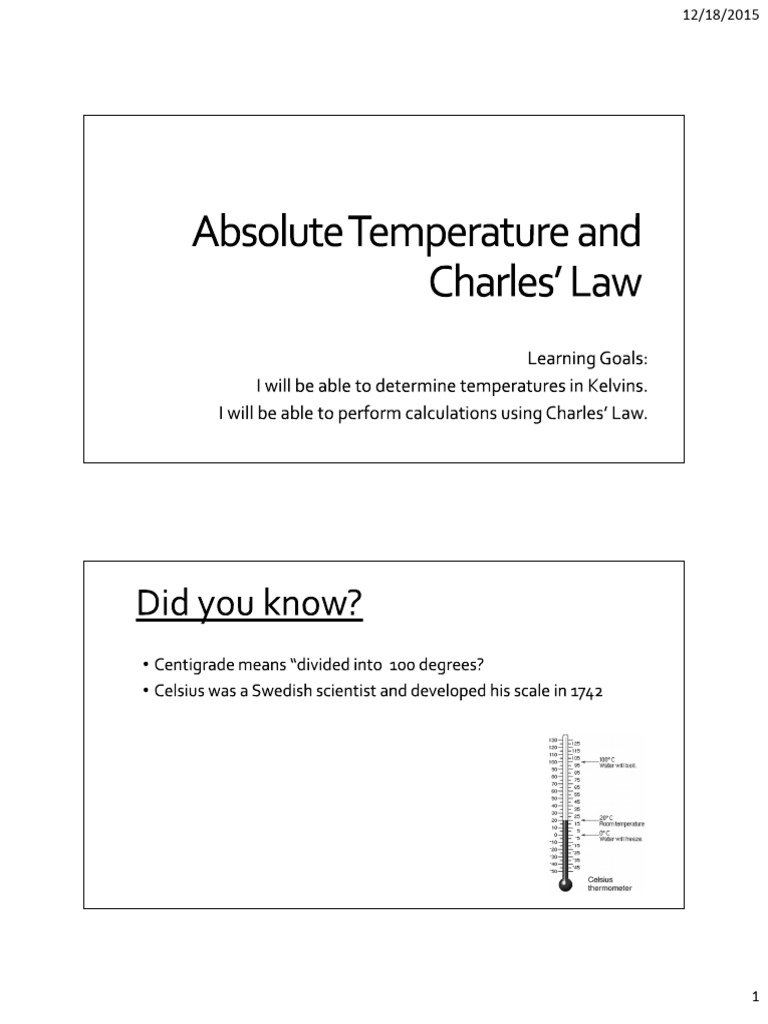 Day 05 - Lesson 3 Absolute Temperature and Char | PDF