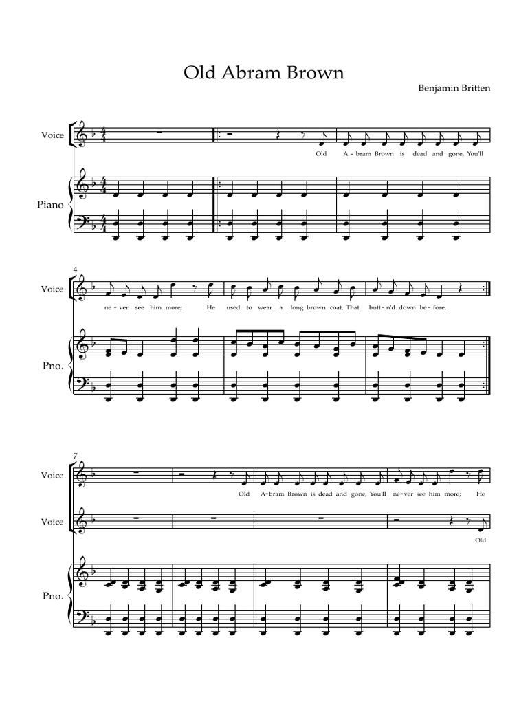 Old Abram Brown | PDF