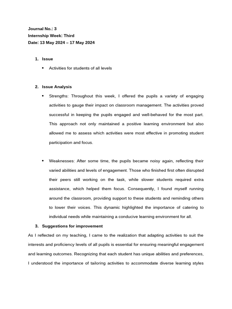Weekly Journal Intern Week 3 | PDF | Science & Mathematics