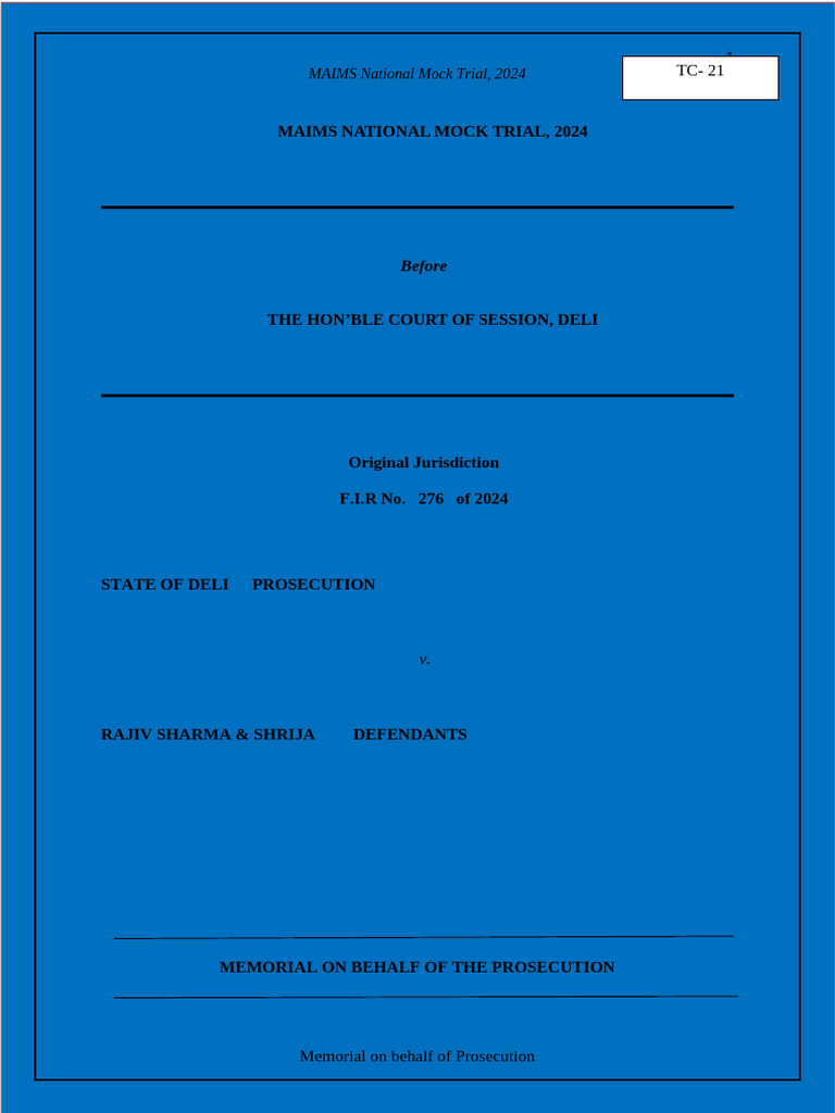 Memo Prosecution | PDF