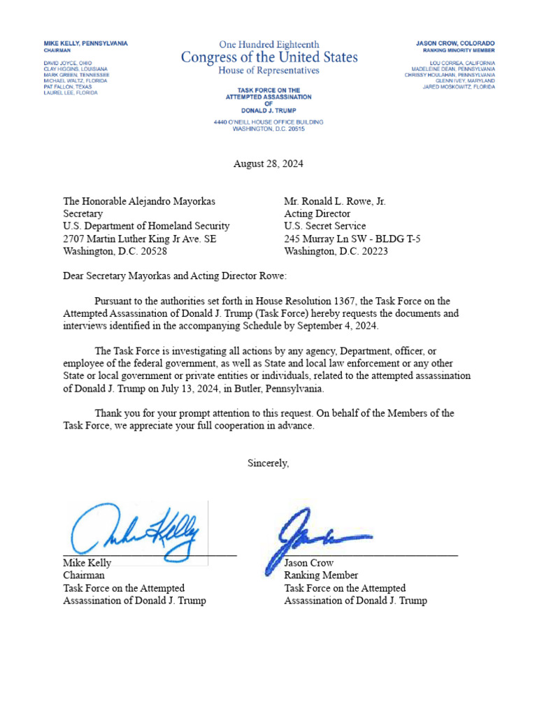 Aug 28 Letter | PDF | United States Secret Service | United States ...