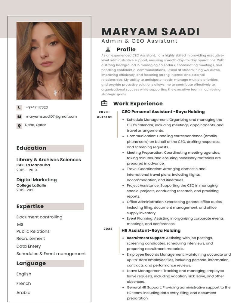 Resume Maryam Saadi | PDF