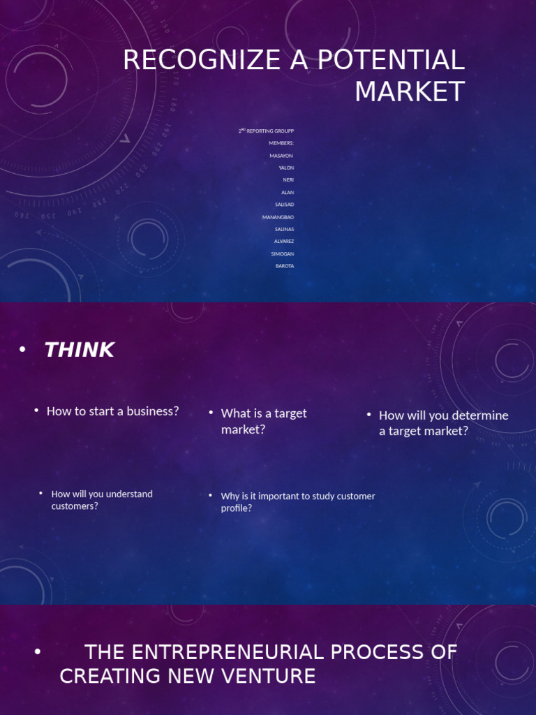 Presentation (Recognize The Potential Market | PDF