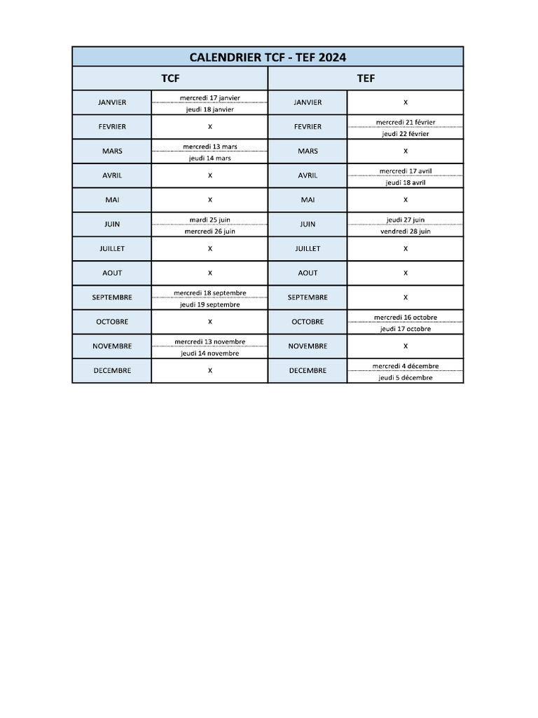 TCF Tef 2024 | PDF