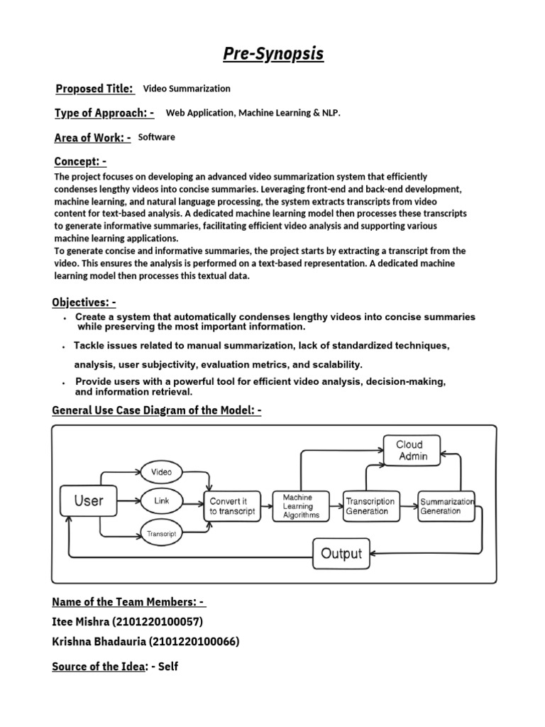 Pre Synopsis Report I&K (1) C PDF | PDF