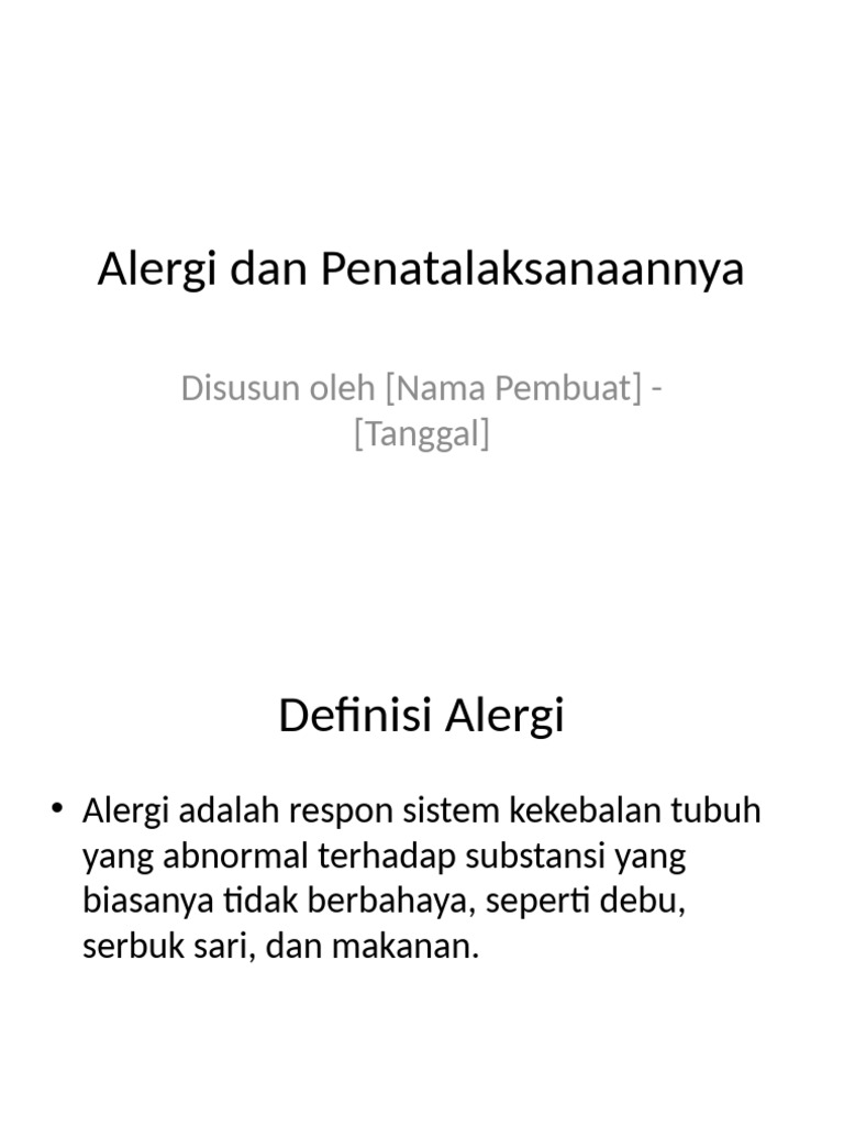 Alergi Dan Penatalaksanaannya | PDF