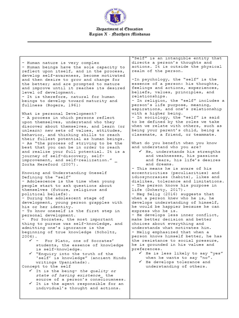 Perdev - Handouts Midterm 1 | PDF | Adolescence | Science & Mathematics