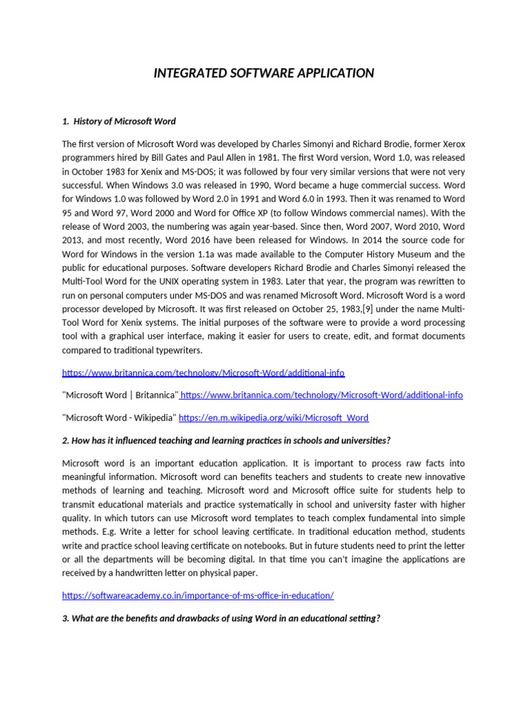 Integrated Software | PDF