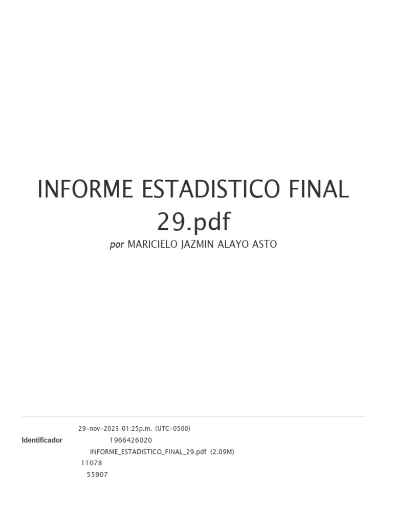Informe Estadistico Final 29 | PDF